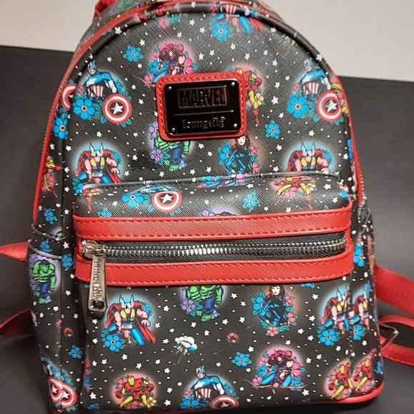 Loungefly | Bags | Nwt Loungefly Marvel Avengers Floral Tattoo Mini ...
